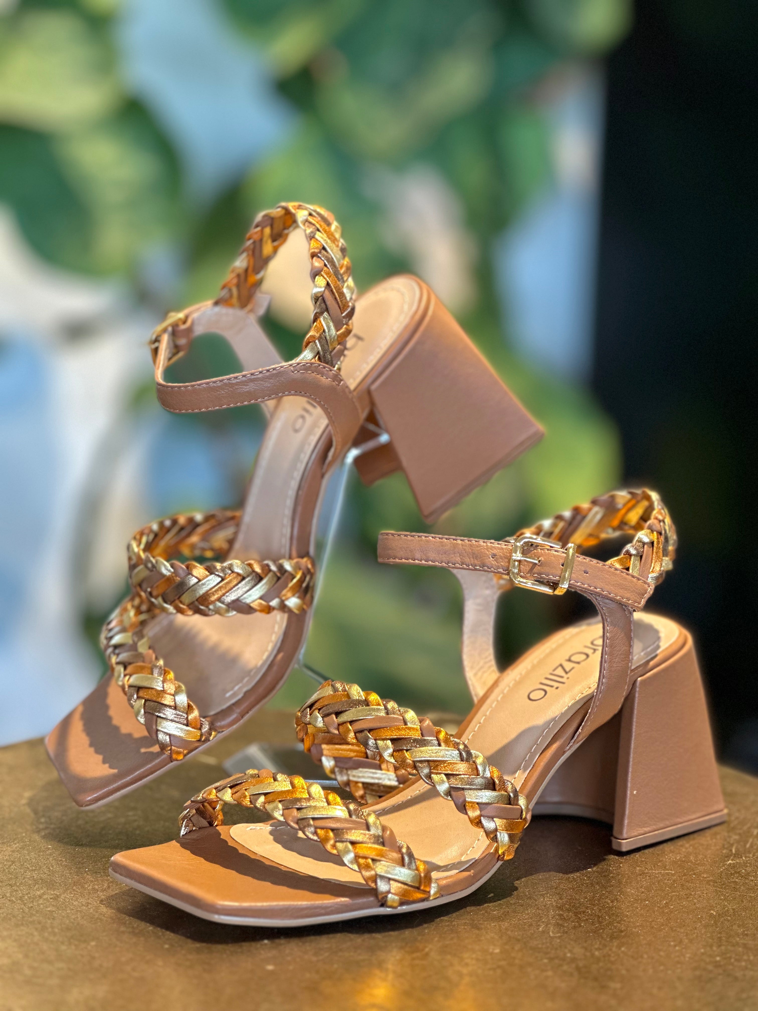 Brazilio Braided Rust, Gold, Pewter & Tan Heel – Red Hill Collective